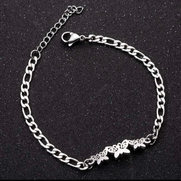 Jewelry | Silver Butterfly Chain Bracelet | Poshmark